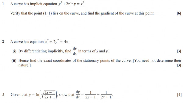 Differentiation Implicit - Kappa Maths | Resources for A Levels & GCSE ...