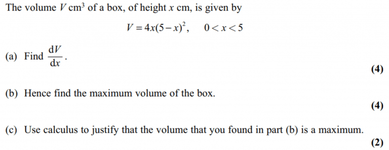 Differentiation modelling - Kappa Maths | Resources for A Levels & GCSE ...