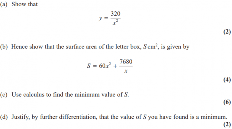 Differentiation modelling - Kappa Maths | Resources for A Levels & GCSE ...